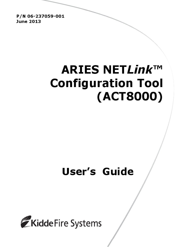 Aries Netlink™ Configuration Tool (ACT8000) : User's Guide | PDF ...