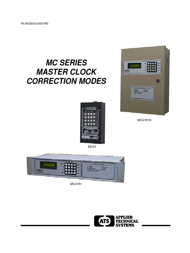 MC Series Master Clock Correction Modes: FN: Modescover.P65 | PDF ...