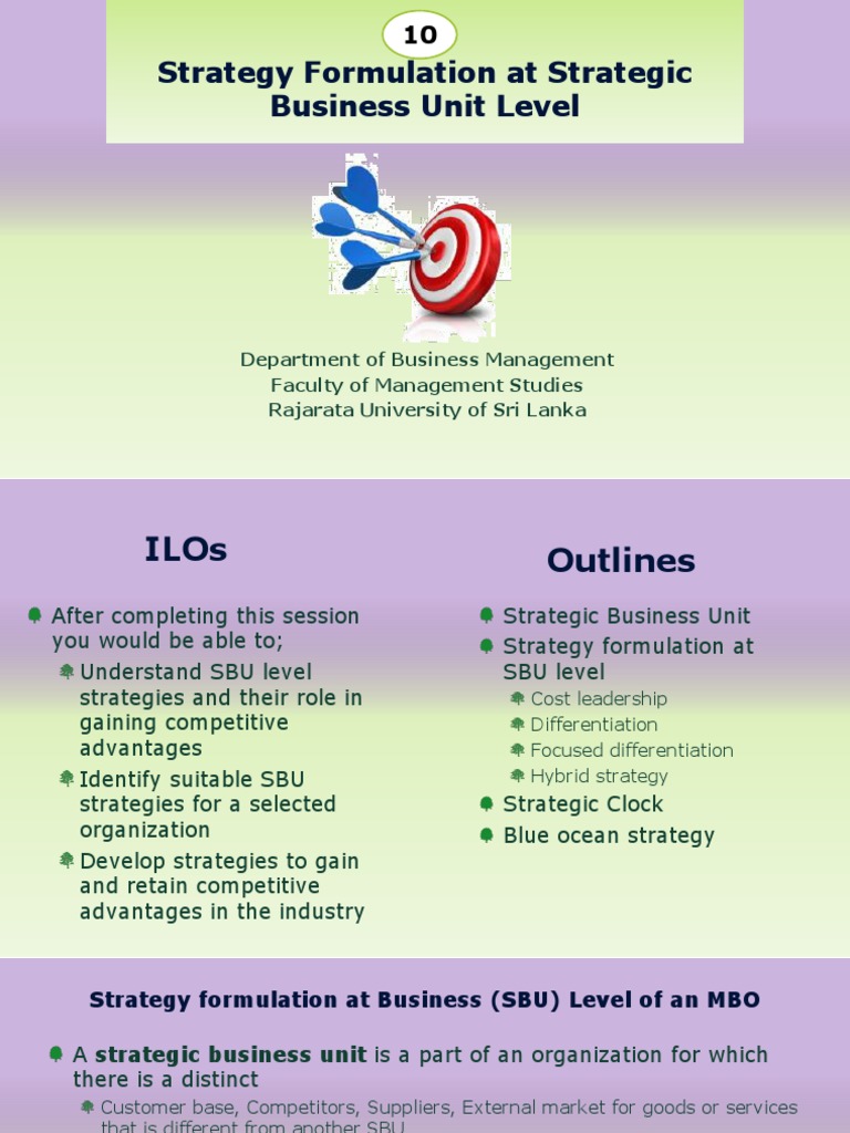 Strategy Formulation at Strategic Business Unit Level | PDF | Strategic ...