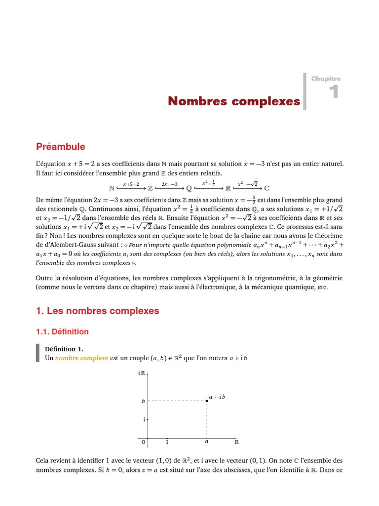 Nombres Complexes | PDF | Nombre complexe | Équation du second degré