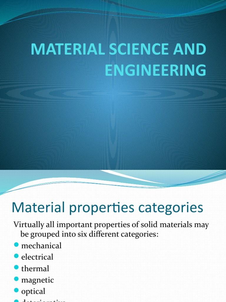 Material Properties and Classifications | PDF | Ceramics | Metals
