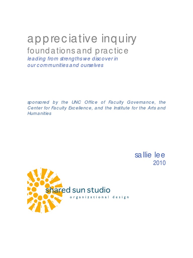 Appreciative Inquiry Booklet From Appreciative Inquiry Facilitator ...