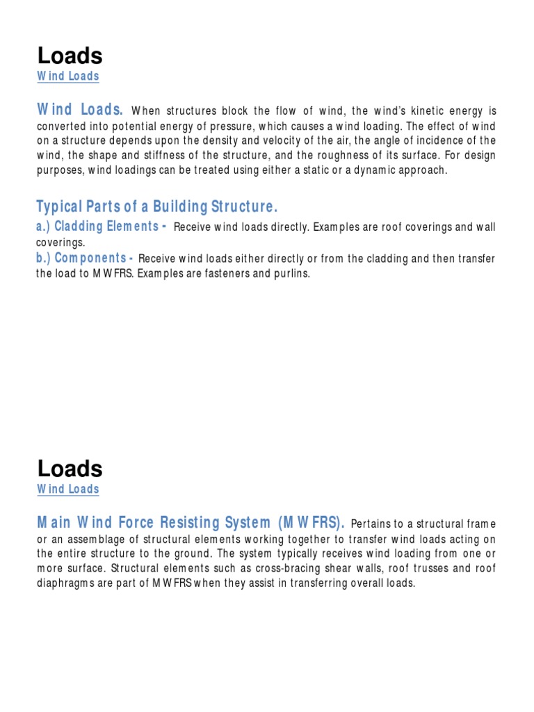 Wind Loads Guide | PDF | Wound | Windward And Leeward