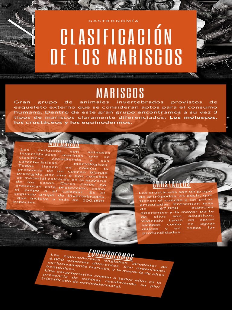 Clasificaciòn de Mariscos | PDF | Crustáceo | Moluscos