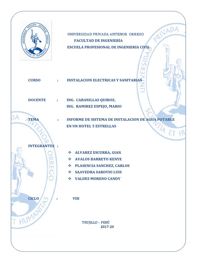 Informe de Sanitarias - GP | PDF | Ascensor | Agua