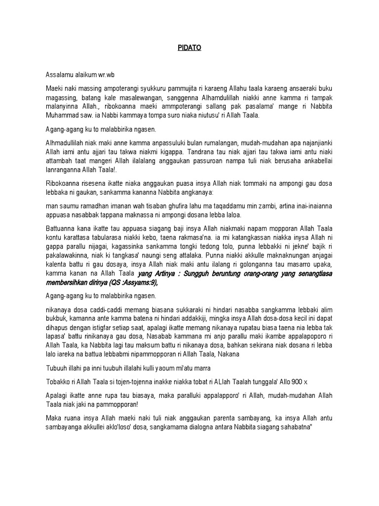 PIDATO | PDF | Pengembangan Diri
