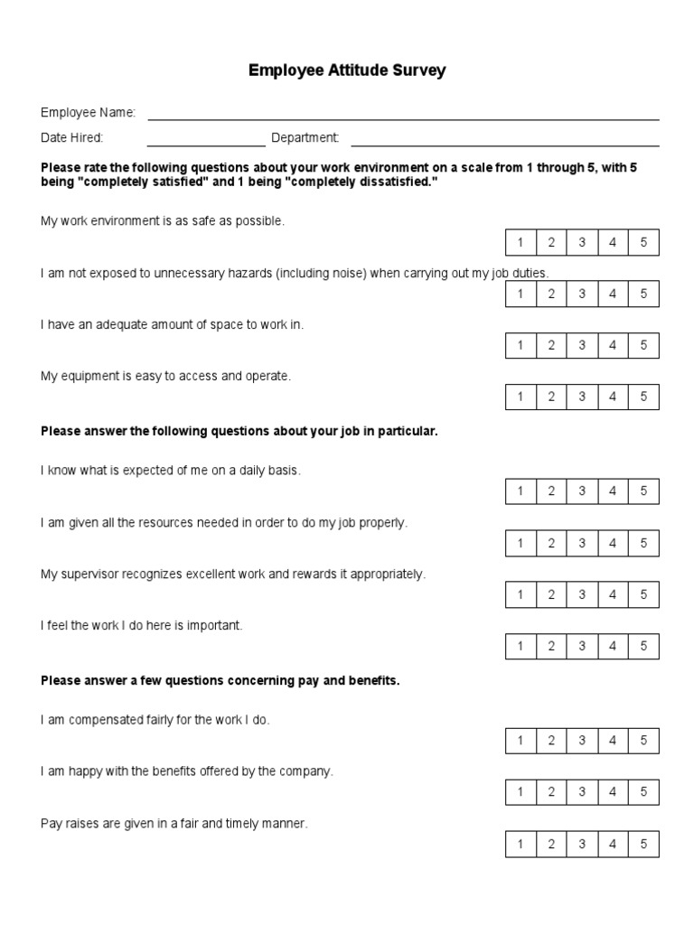 Employee Attitude Survey | PDF | Human Resources | Employment