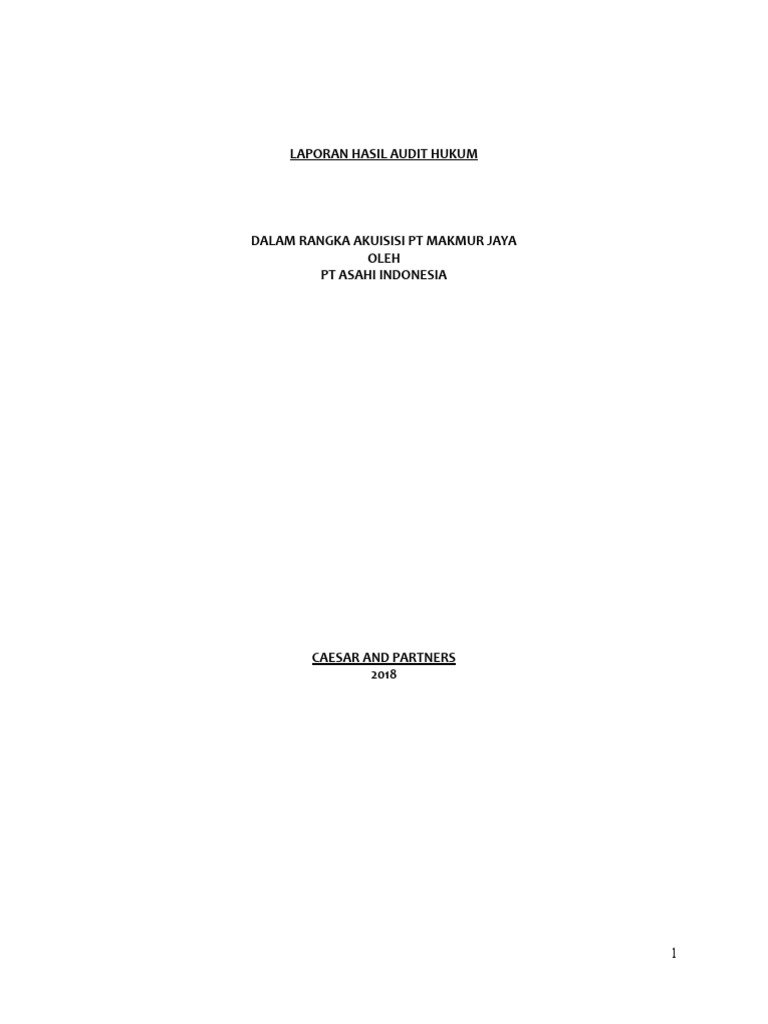Laporan Hasil Audit Hukum | PDF