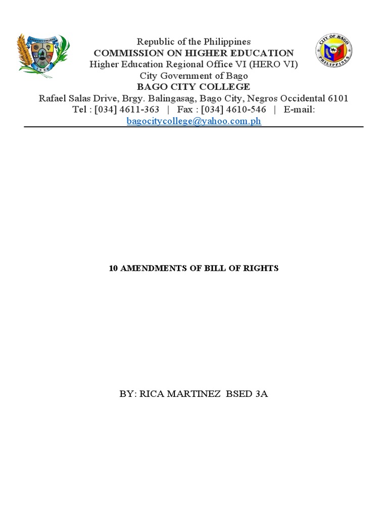 Lesson Plan Bill of Rights Bingo Martinez | PDF | United States Bill Of ...