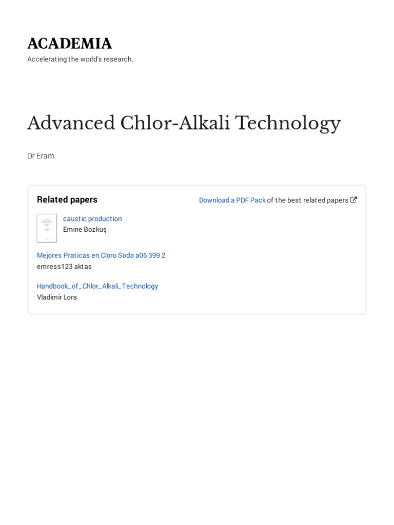 Advanced Chlor Alkali Electrolyzer With Cover Page v2 | PDF | Nature ...