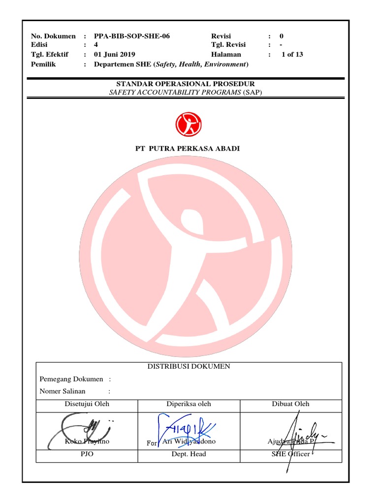 Ppa Bib Sop She 06 Safety Accountability Programs | PDF