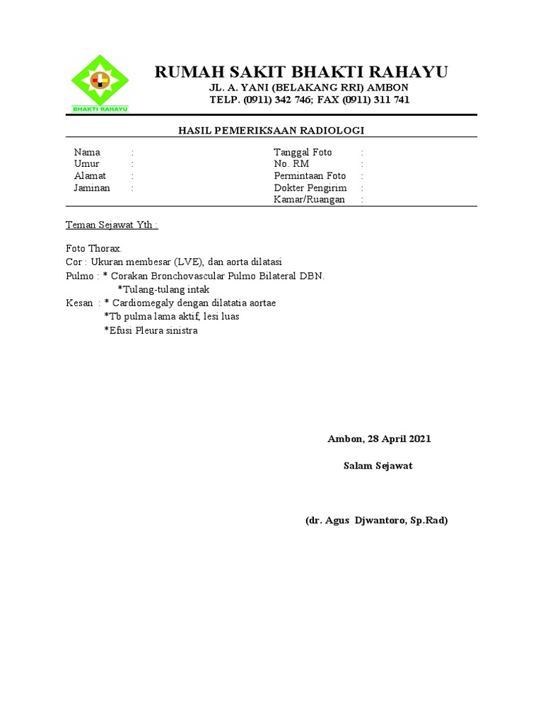 Hasil Baca RADIOLOGI 1 | PDF