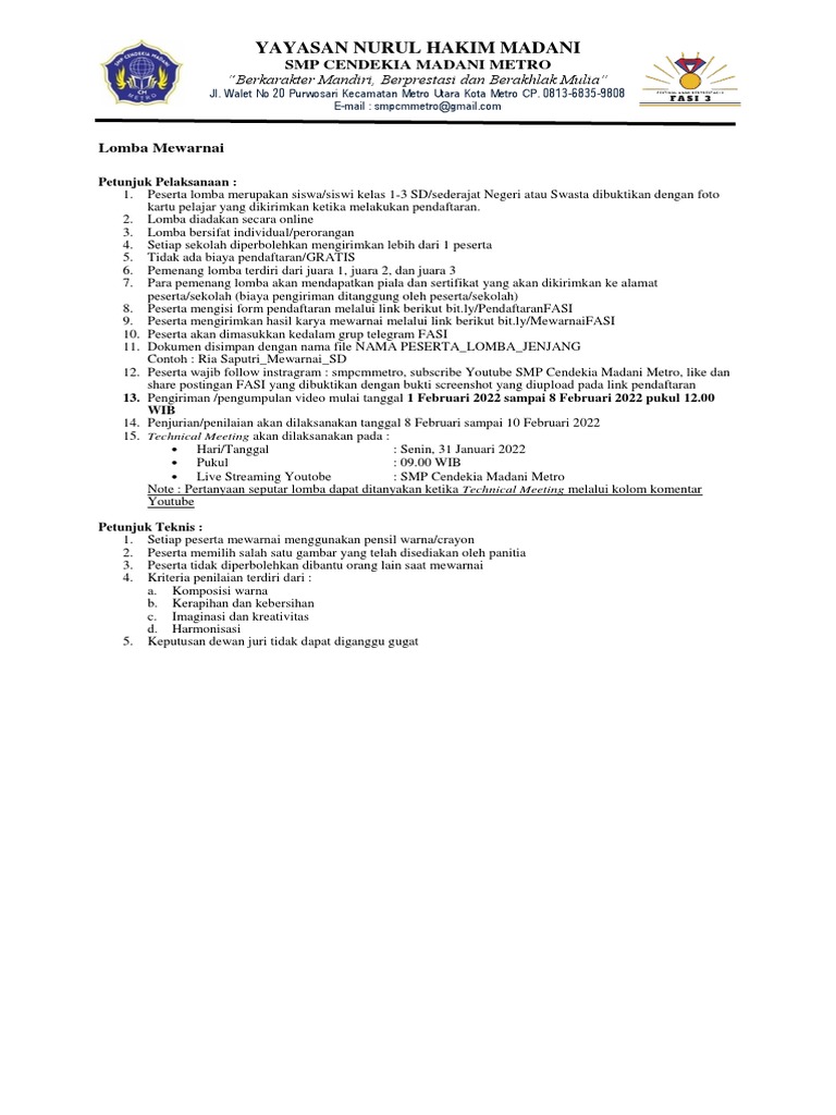 Juknis Perlombaan FASI 2022 | PDF