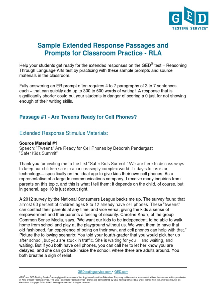 Extended Response Classroom Practice | PDF | Cyberbullying ...