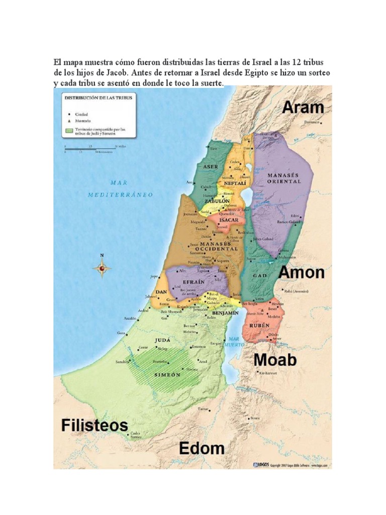 Las Tierras de Israel A Las 12 Tribus de Los Hijos de Jacob | PDF ...