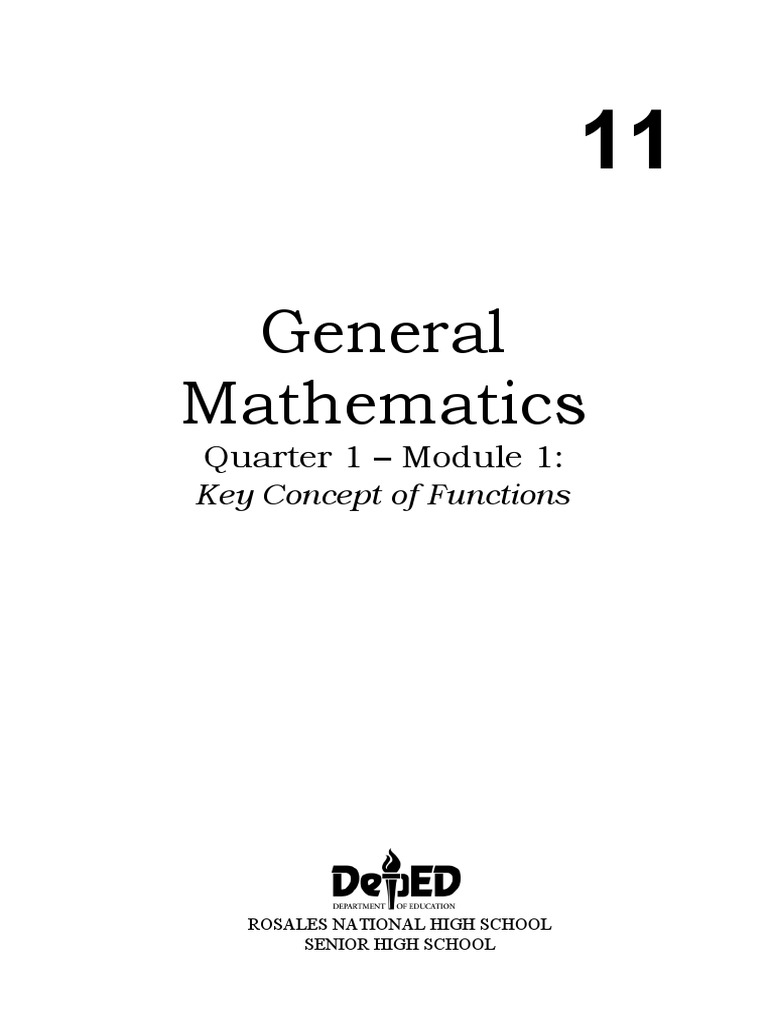 General Mathematics SLM Q1 W1 | PDF | Function (Mathematics) | Equations