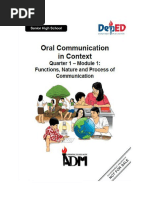 ORAL-COMMUNICATION11 - Q1 - Module 1 - 08082020 | PDF | Nonverbal Communication | Communication