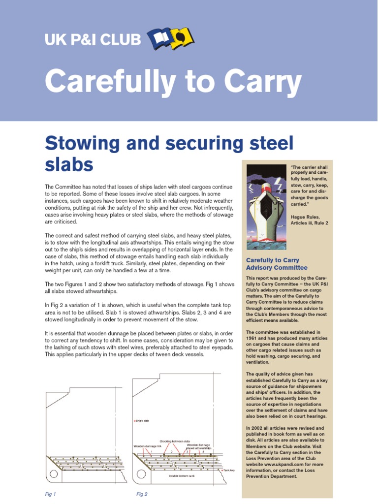 Stowing and Securing Steel Slabs | PDF | Ships | Cargo