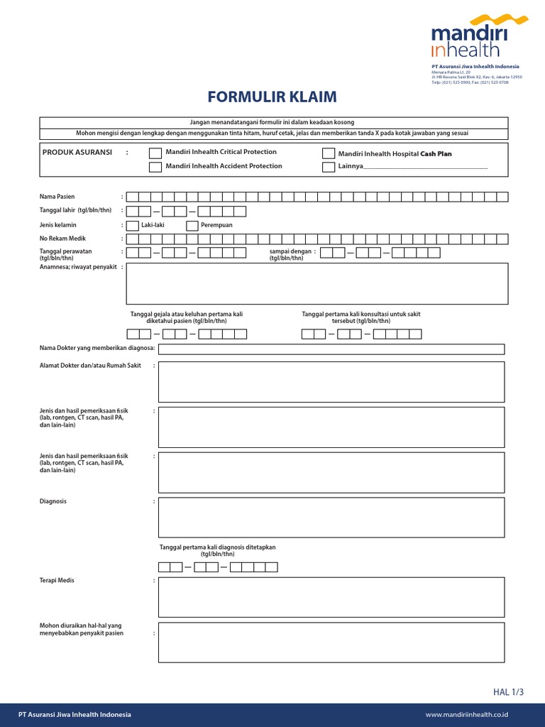 Formulir Form Klaim | PDF