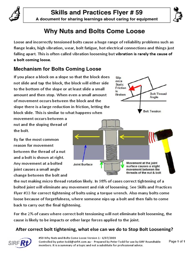 59 Why Nuts and Bolts Come Loose V1 | PDF | Nut (Hardware) | Joining