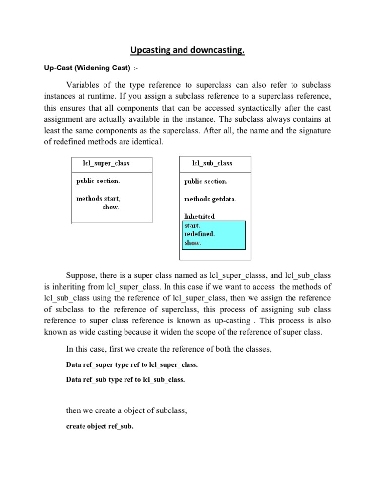 Upcasting and Down Casting | PDF | Inheritance (Object Oriented ...