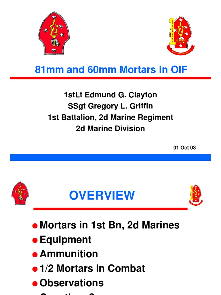 81mm and 60mm Mortars in OIF-LtClayton | PDF | Mortar (Weapon) | Company (Military Unit)