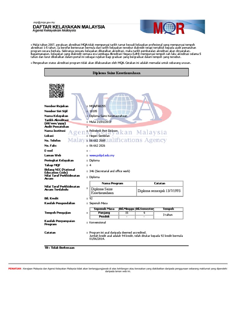 Mqa Diploma | PDF