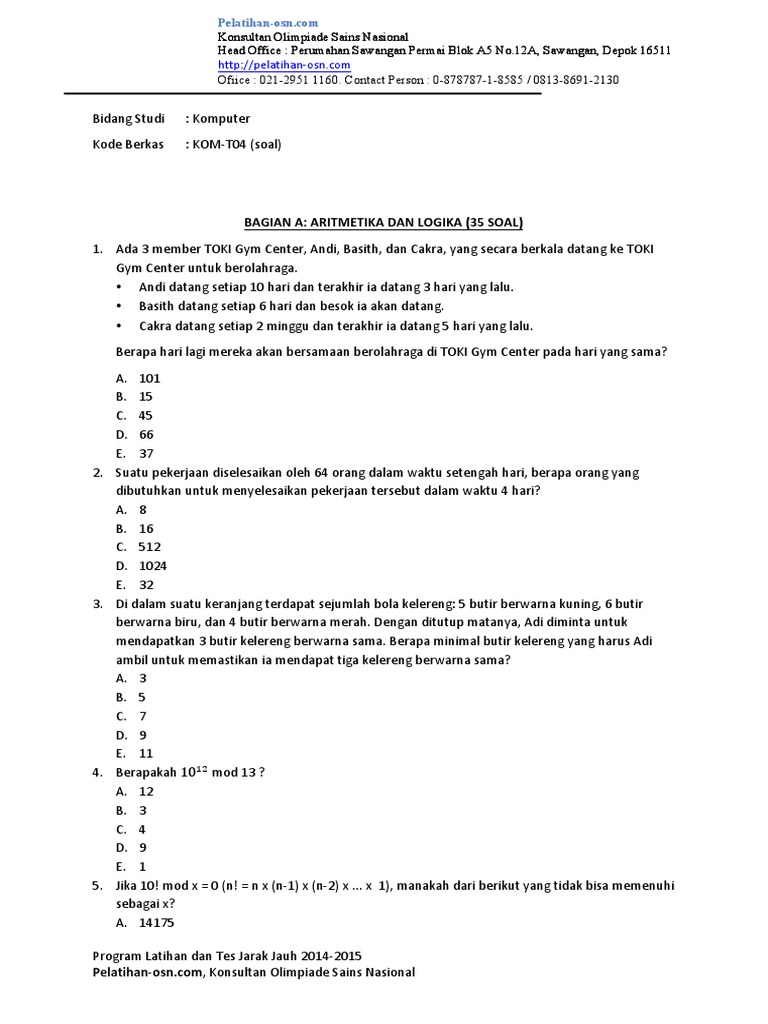 KOM-T04 (Soal) | PDF
