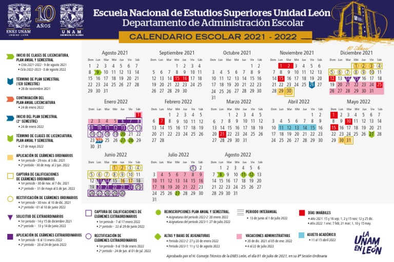 Calendario Enes 2021 2022 Impresion | PDF