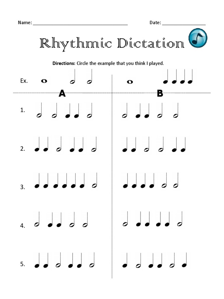 Rhythmic Dictation Simple Choose Correct Answer | PDF