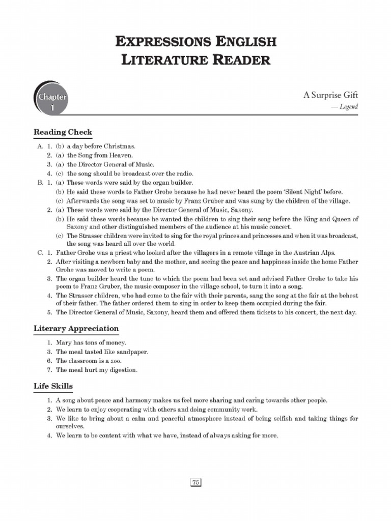 Class 7 Literature - Reader - Answers | PDF