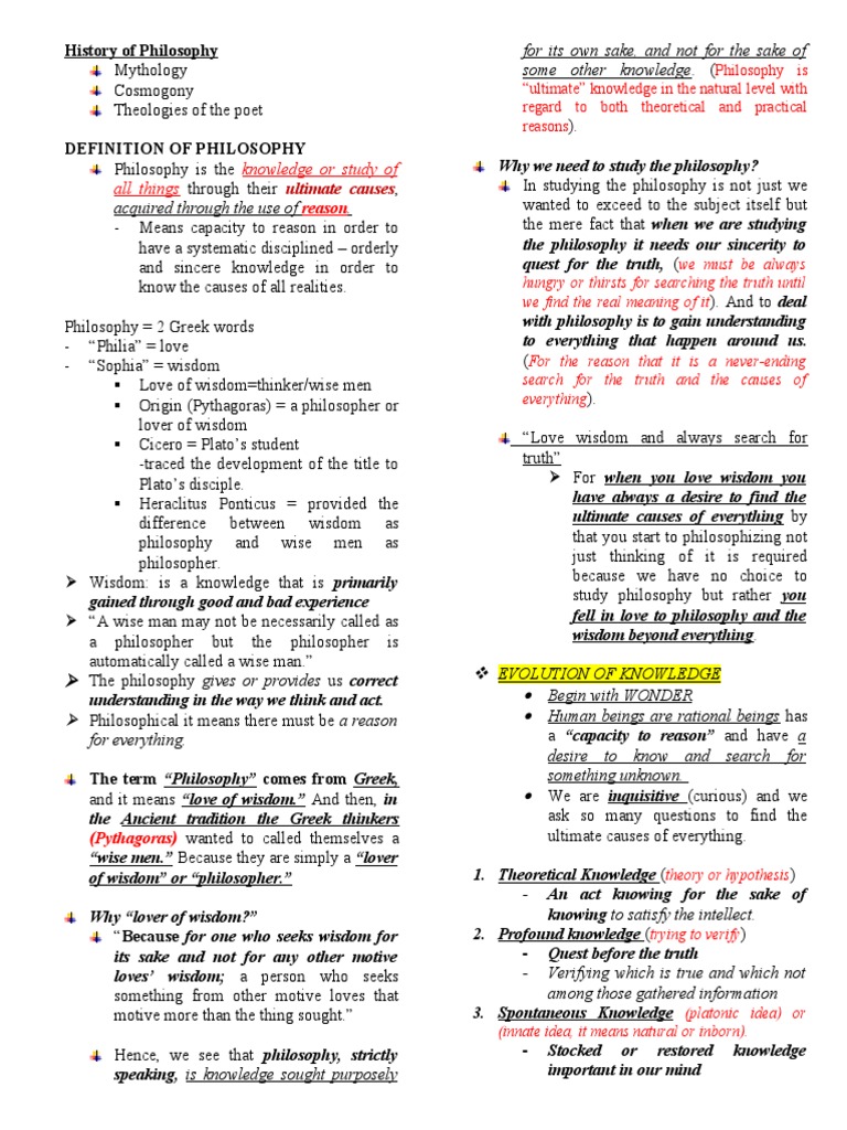 Intro To Philosophy Reviewer | PDF | Reason | Knowledge