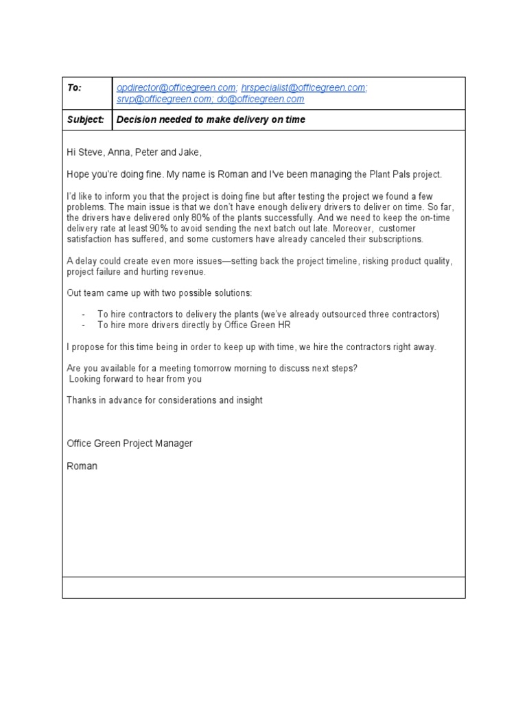 Romansactivity Template - Escalation Email | PDF