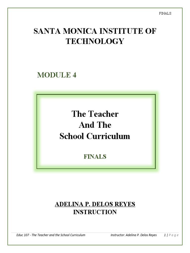 Final-Educ-107 | PDF | Curriculum | Teachers