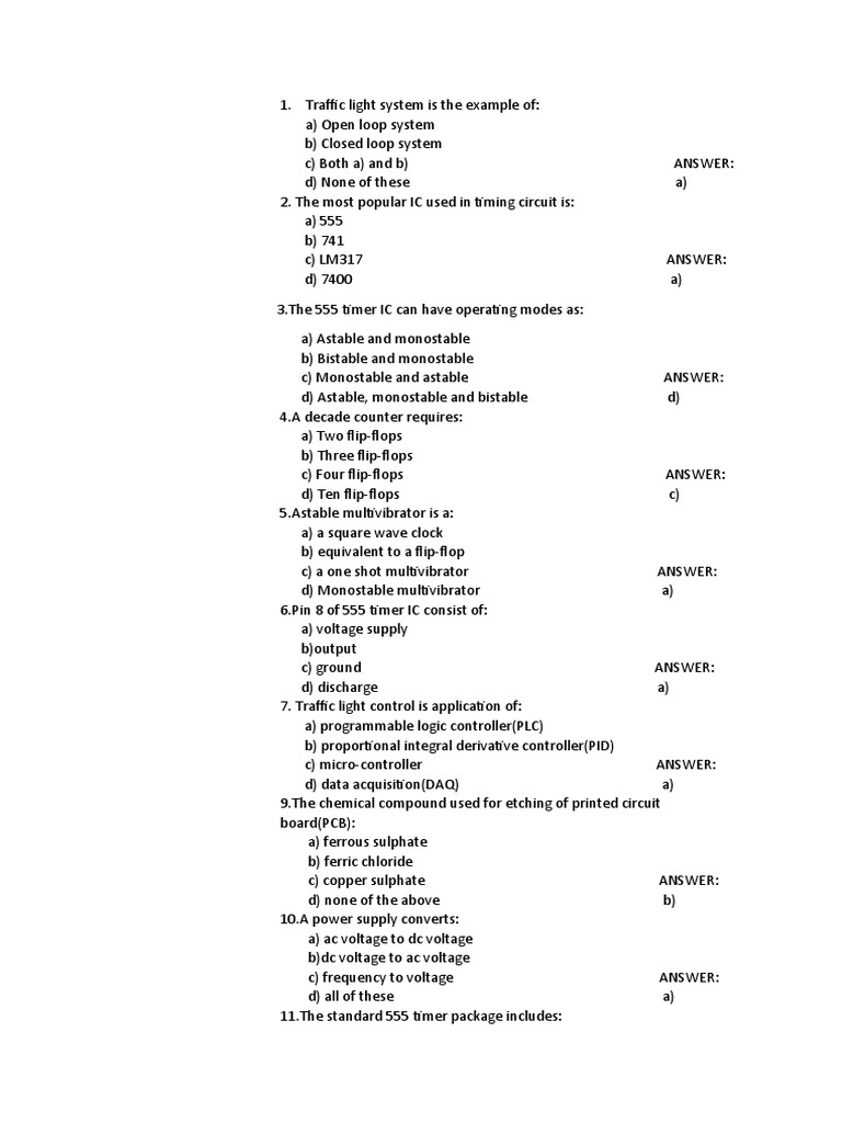 Electronic Questions | PDF | Electrical Engineering | Digital Electronics