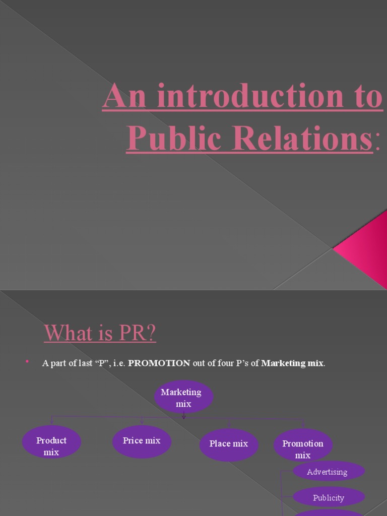 An Introduction To PR | PDF | Advertising | Public Relations