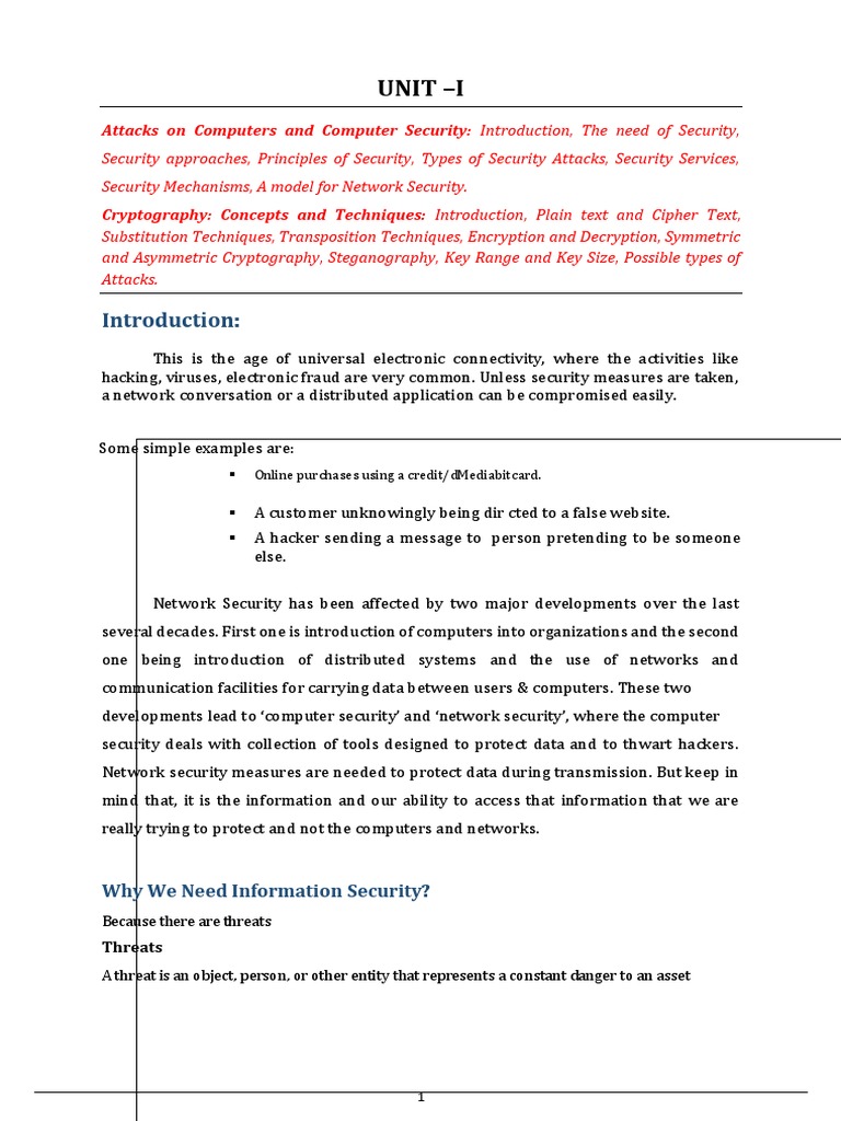 Crns Notes Unit I To V Pdf Cryptanalysis Cryptography