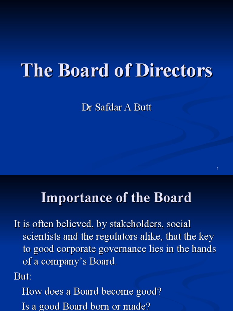 Board of Directors | PDF | Audit | Board Of Directors
