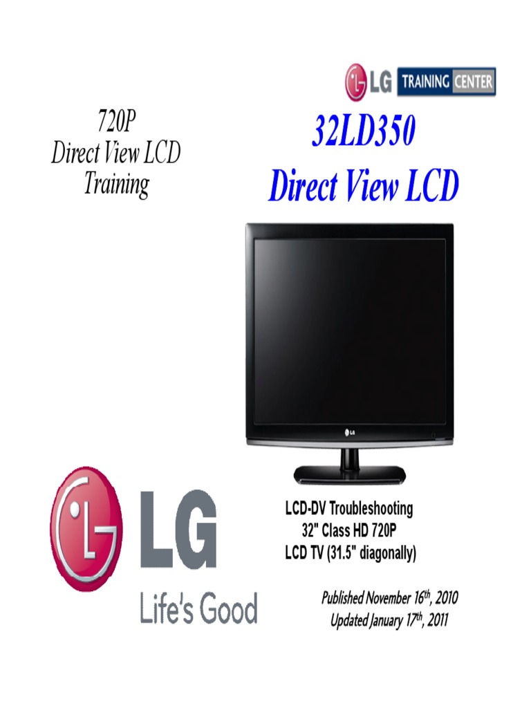 32-Ld 350 Training Manual | PDF | Electrostatic Discharge | Hdmi
