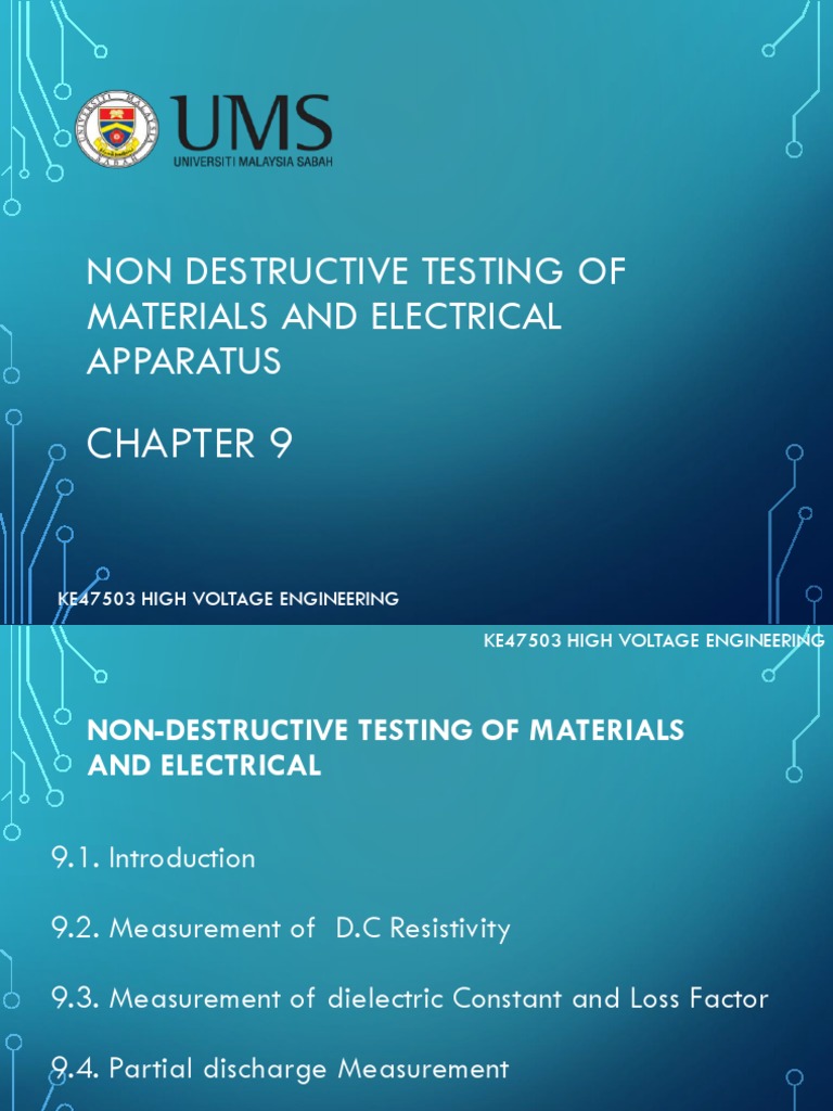 KE47503 High Voltage Chapter 9 - Non Destructive Testing On Materials ...