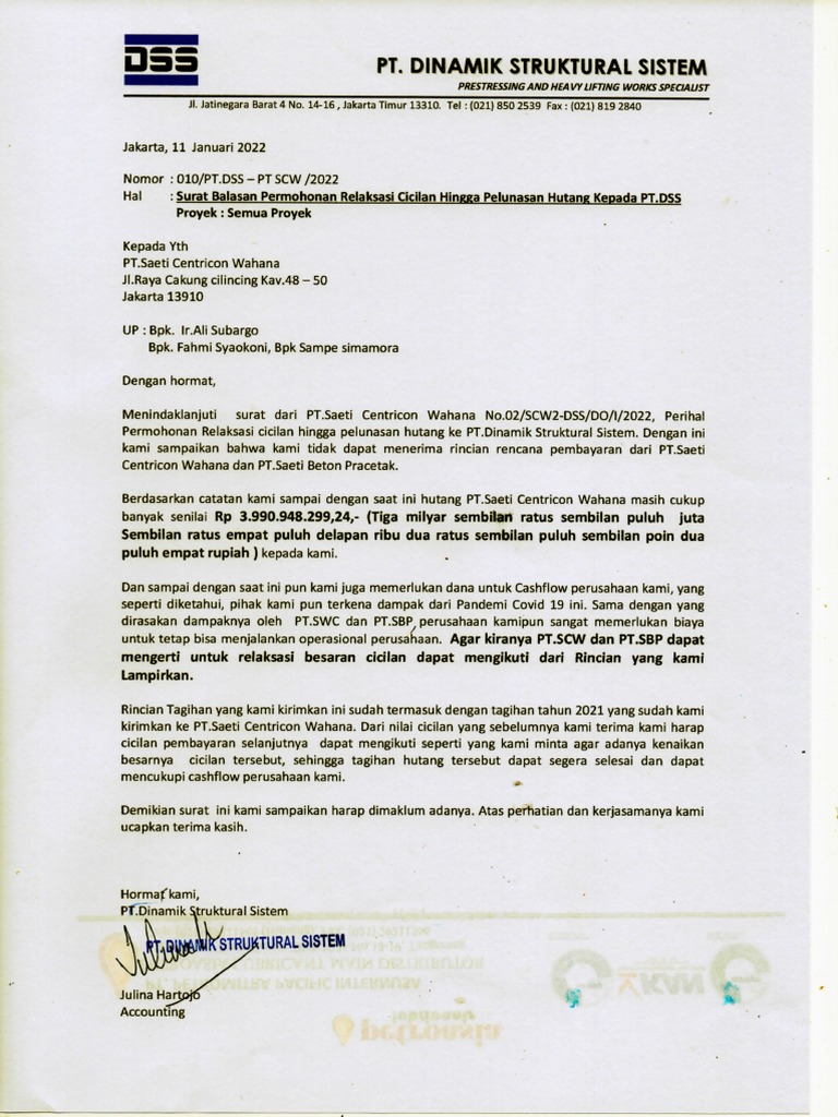 Contoh Surat Balasan Somasi | PDF