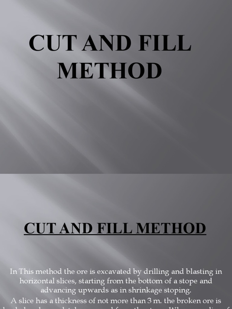 Cut and Fill Method | PDF | Mining | Economic Sectors