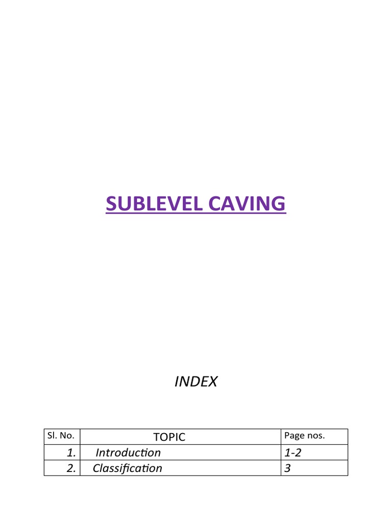 Sublevel Caving | PDF | Mining | Coal Mining