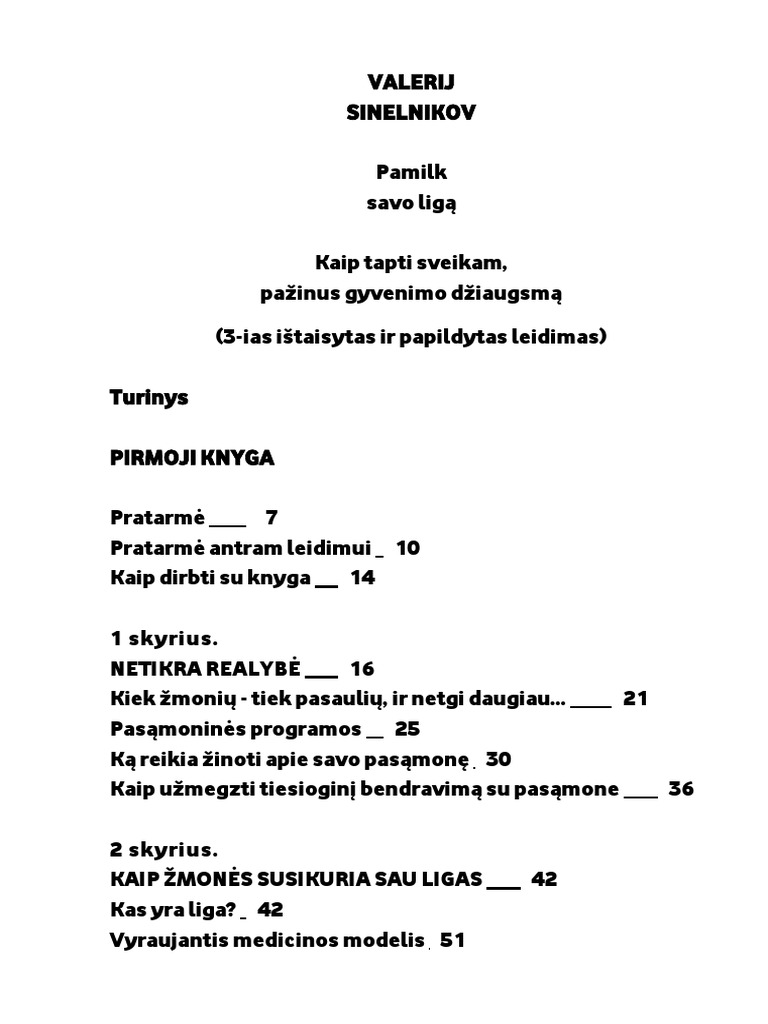 3 Ias Istaisytas Ir Papildytas Leidimas Valerij Sinelnikov Pamilk Savo Liga | PDF