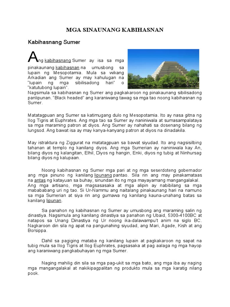 Sinaunang Kabihasnan | PDF