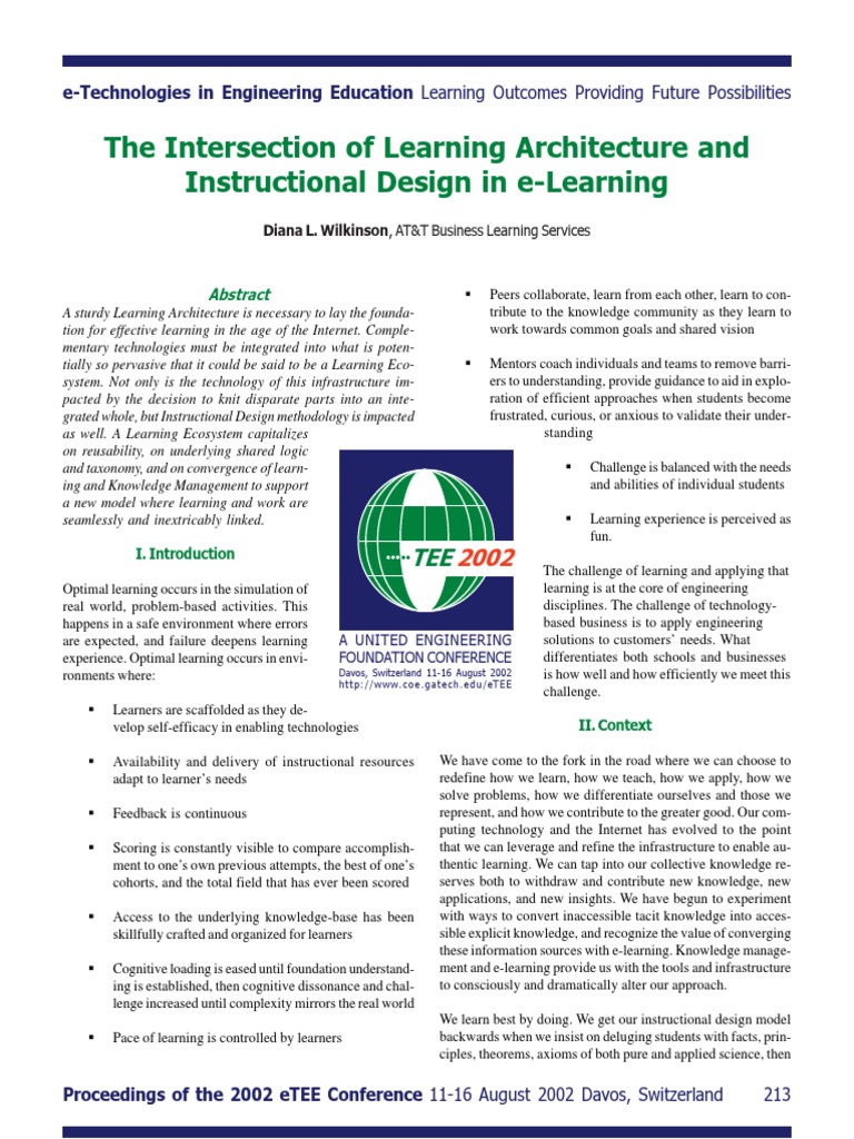 The Intersection of Learning Architecture and Instructional Desig | PDF ...
