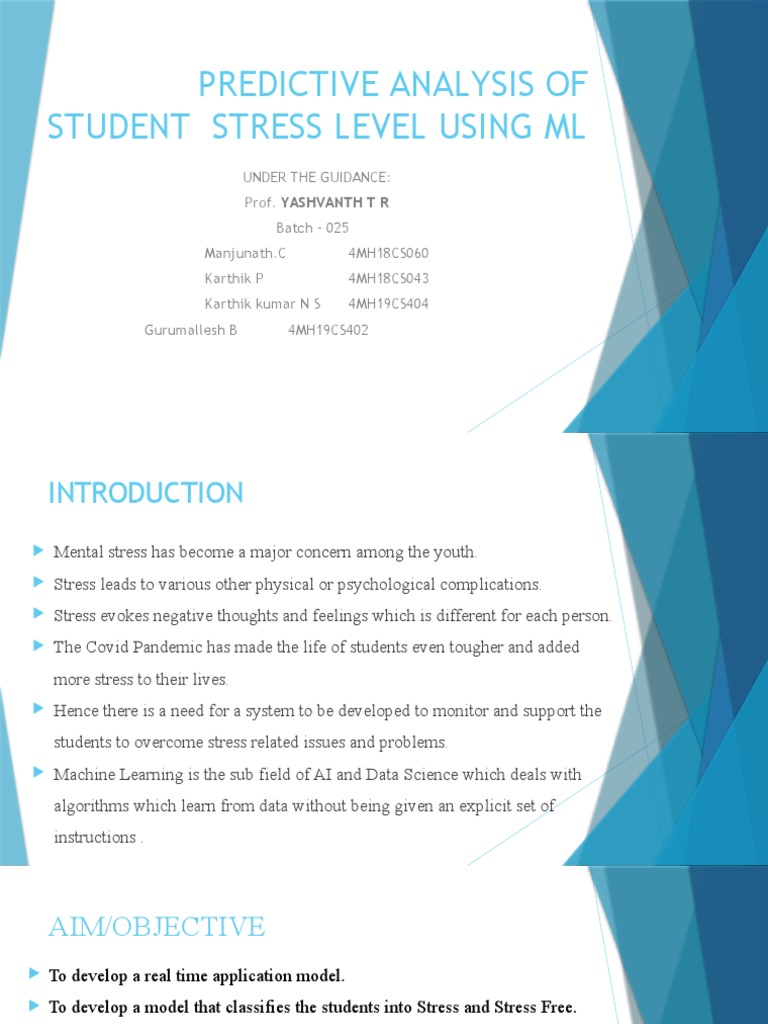 Predictive Analysis of Student Stress Level Using ML | PDF | Machine ...
