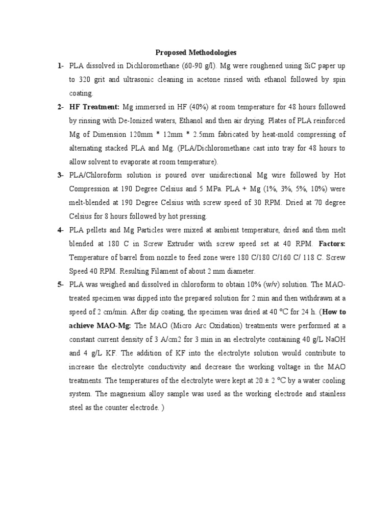 Proposed Methodologies | PDF