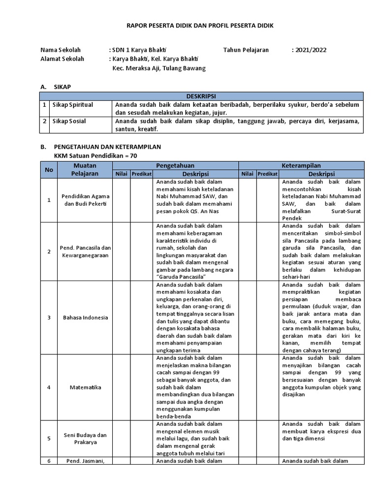Raport Kls 3 | PDF | Agama & Spiritualitas