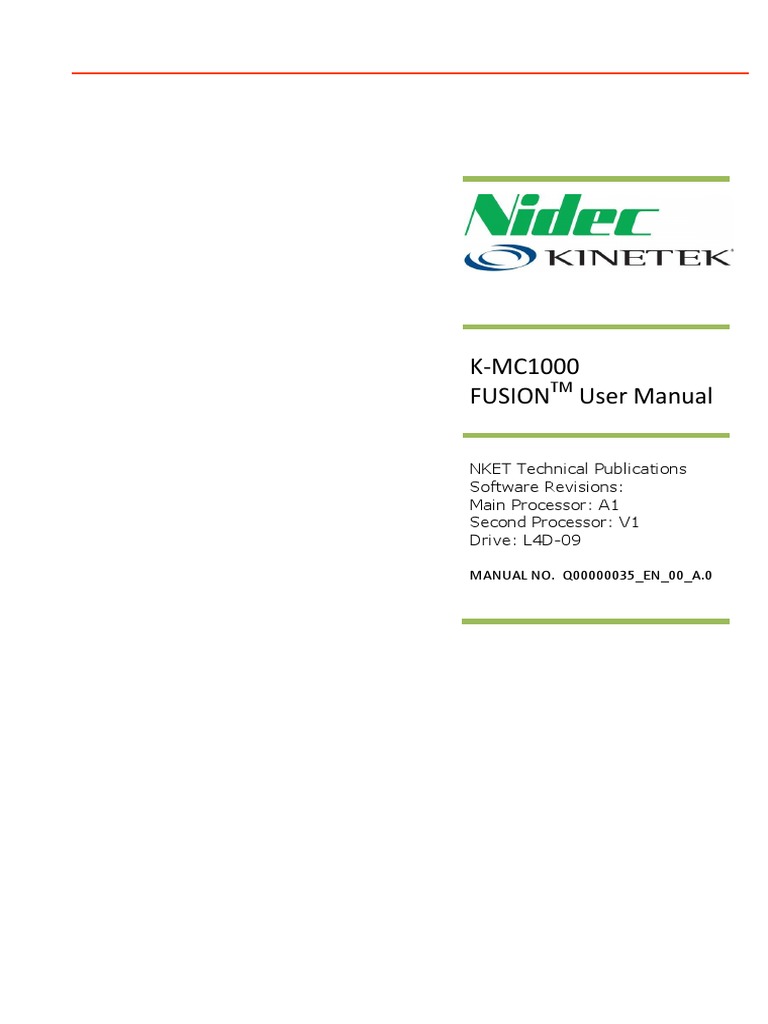 Kinetek Controlador Fusion K mc1000 Ingles | PDF | Elevator | Computer ...